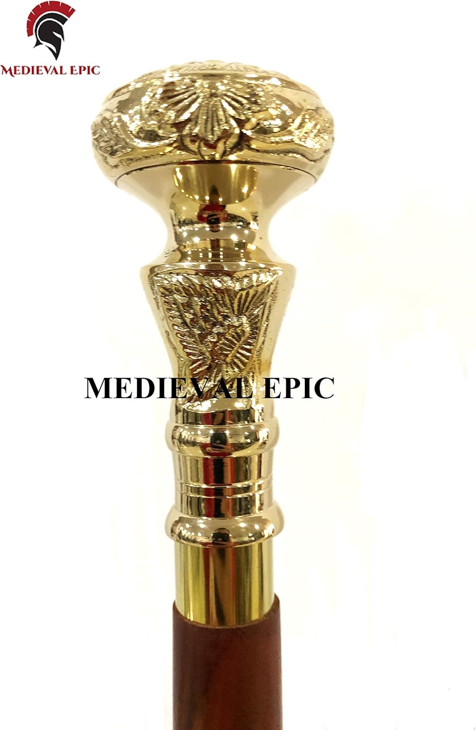 Medieval Epic Vintage Style Brass Walking Stick Decorative Wooden Cane ...