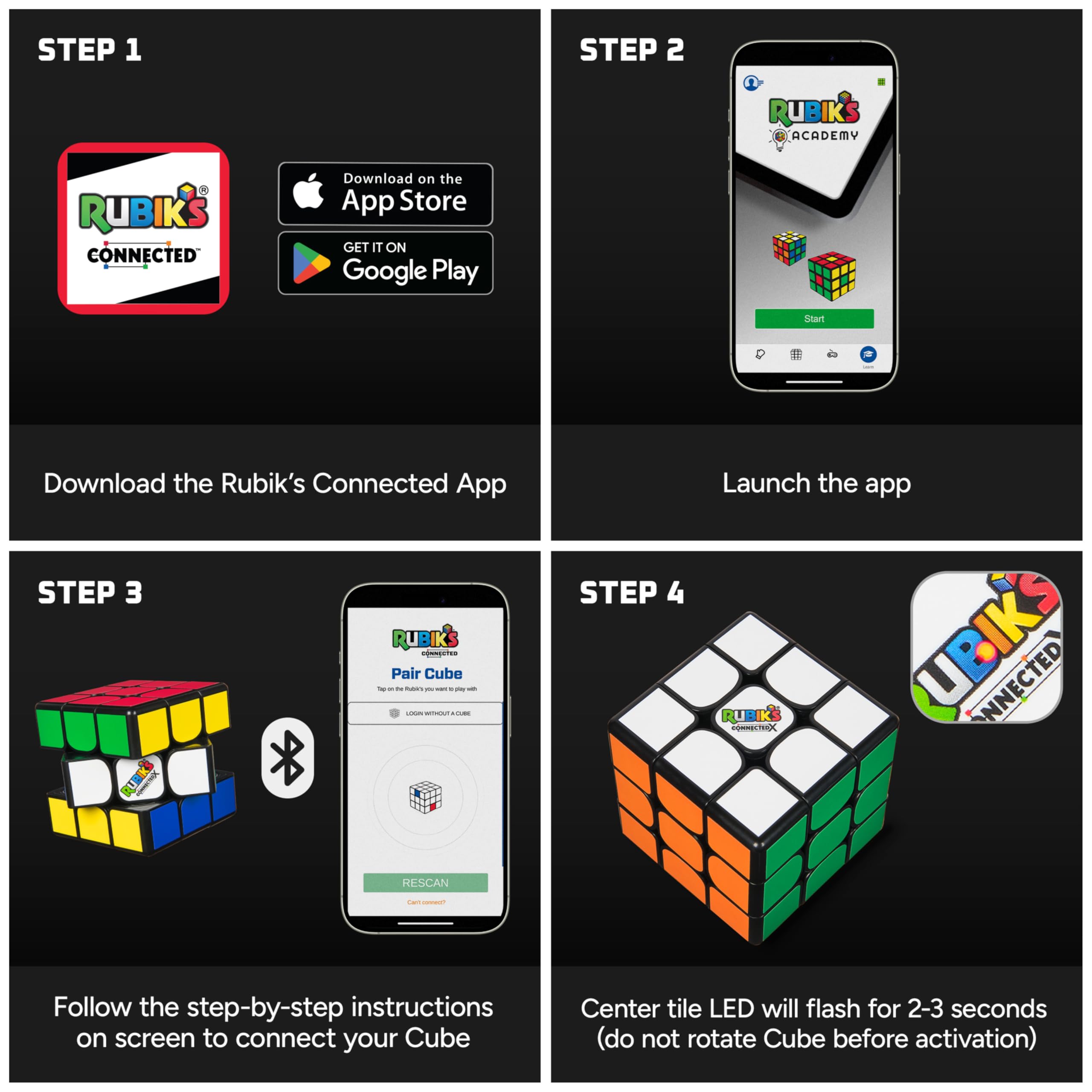Mua Rubik's Cube, The Official Rubik’s ConnectedX, Bluetooth-Enabled 3x3 Speed Cube with Guided ...