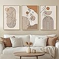 Amazon.com: Neutral Framed Large Boho Canvas Wall Art, 3 Piece Bohemian ...