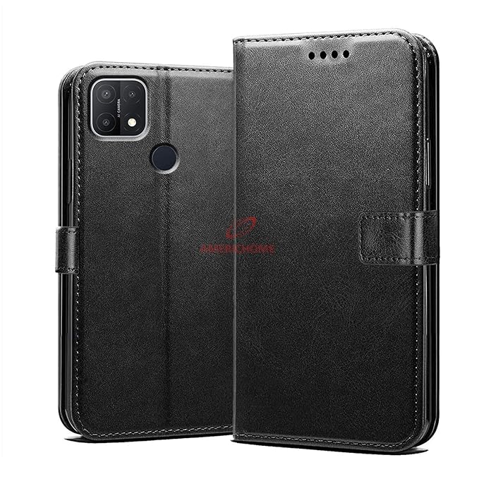 AMERICHOME Cover for Oppo A15, Model CPH2185 Leather: Amazon.in ...
