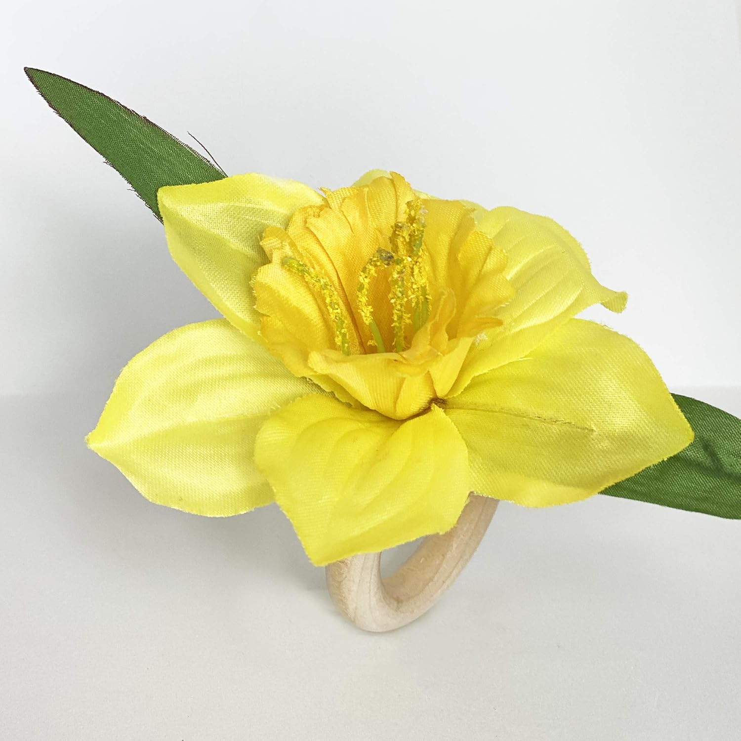Amazon.com: Yellow flower napkin ring. set of 4. This rustic napkin ...