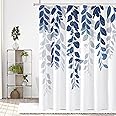 Amazon.com: Gibelle Extra Long Shower Curtain 72 x 84, Tall Navy Blue Eucalyptus Fabric Shower ...