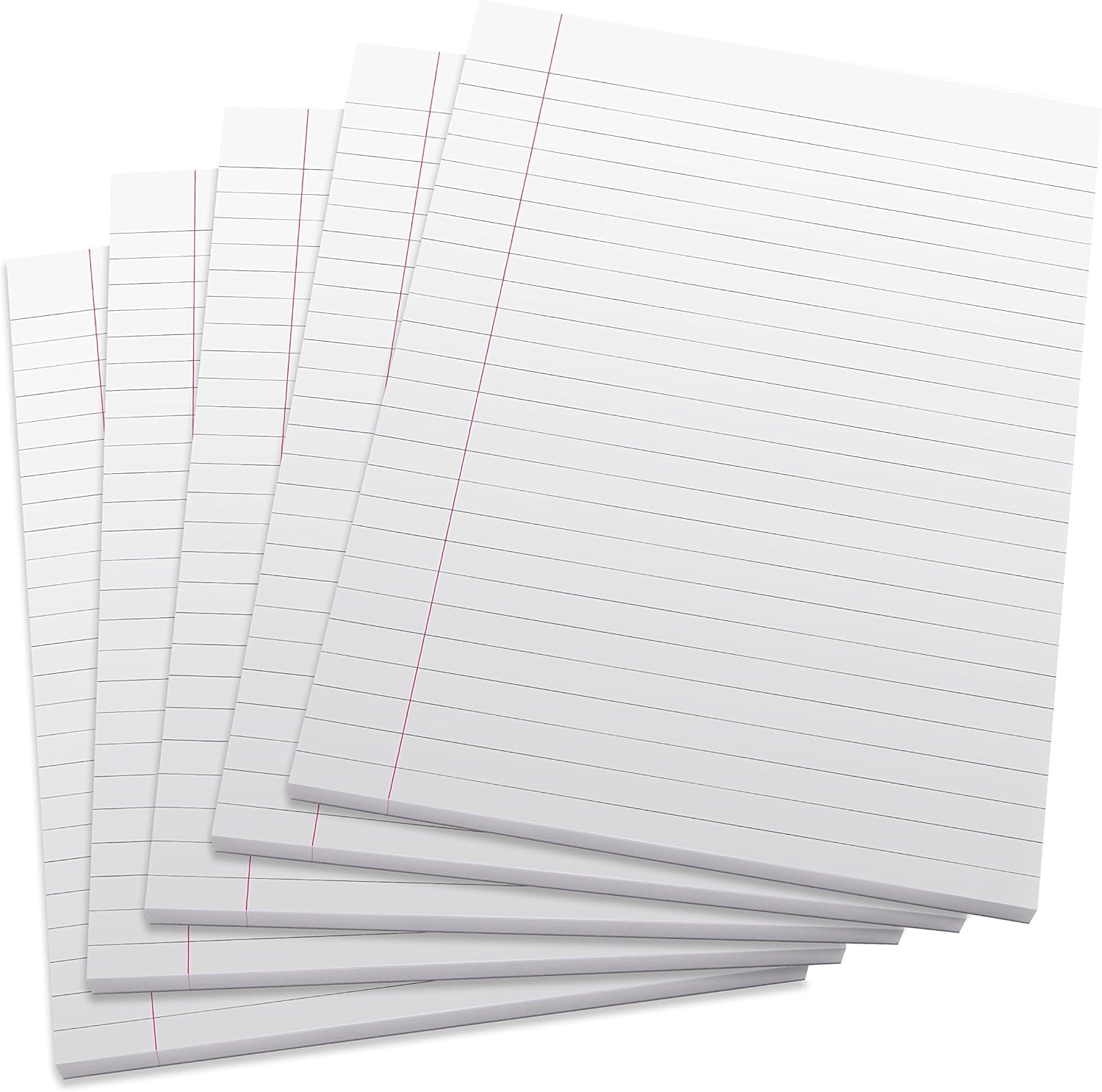 A5 Lined Note pad, Lined with Margin, Pack of 5 – BigaMart