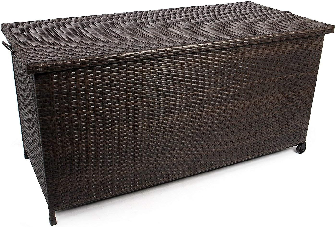 Park Alley - Coffre de Jardin avec design tressé - Couleur: Marron ...