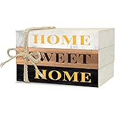 Amazon.com: Decorative Books for Home Decor, Rustic Wood Book Stack for ...