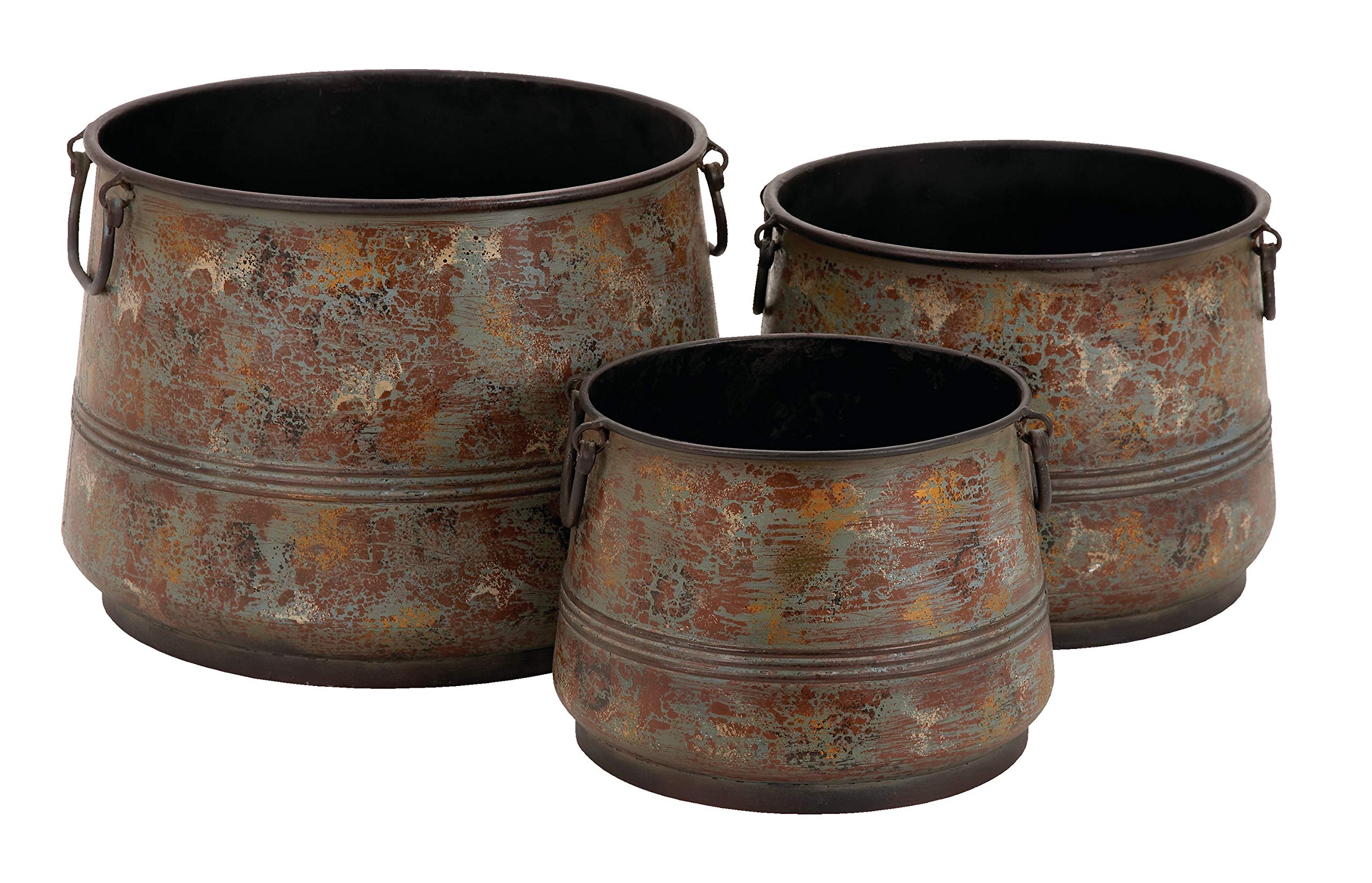 Deco 79 Metal Indoor Outdoor Planter Distressed Bucket Style Small ...