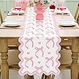 Amazon.com: Windkream Pink Bow Table Runner 72 Inches Cute Bow Heart ...