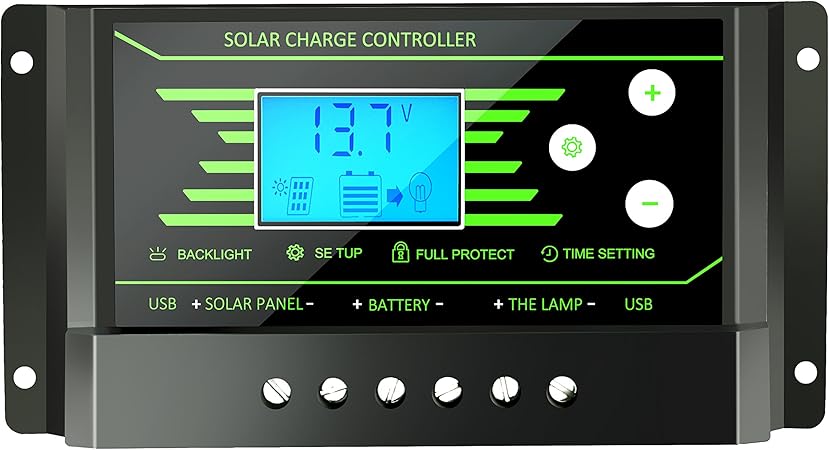 Amazon.com : 30A Solar Charge Controller PWM 12V 24V Auto with Back ...
