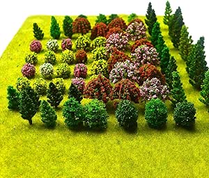 Amazon.com: 70pcs Mini Model Trees Mixed Miniature Trees Model Train ...