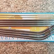 Ouway Stainless Steel Straws Reusable 8 Set, Metal Drinking Straws with ...