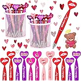 Amazon.com : 120 Pcs Valentine's Day Heart Shaped Pens Heart Ballpoint ...
