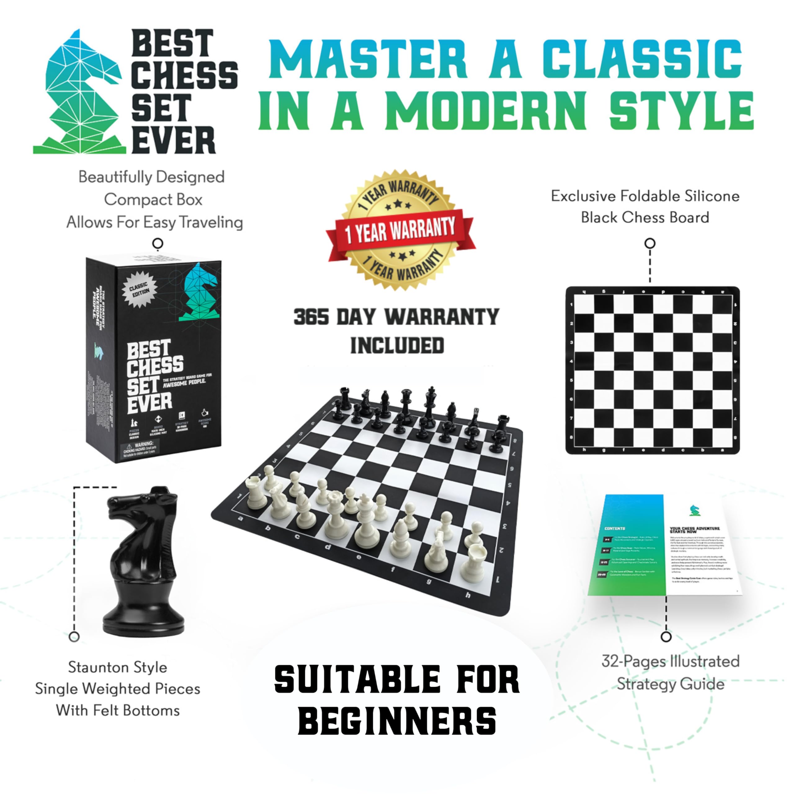 Mua Best Chess Set Ever Portable Chess Set for 2 Players | Staunton ...