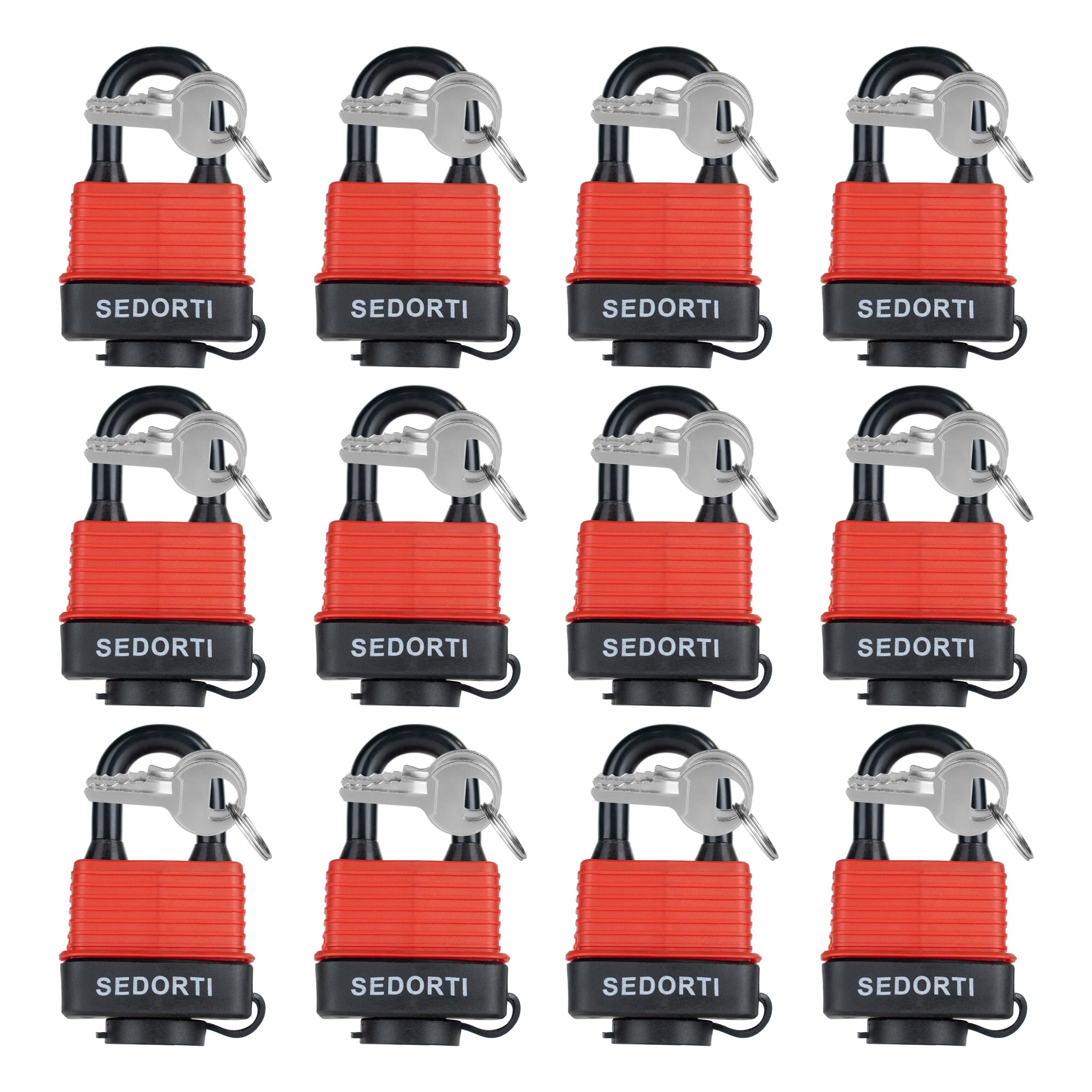 SEDORTI Colored Waterproof Padlocks, Heavy Duty Laminated Steel Lock ...