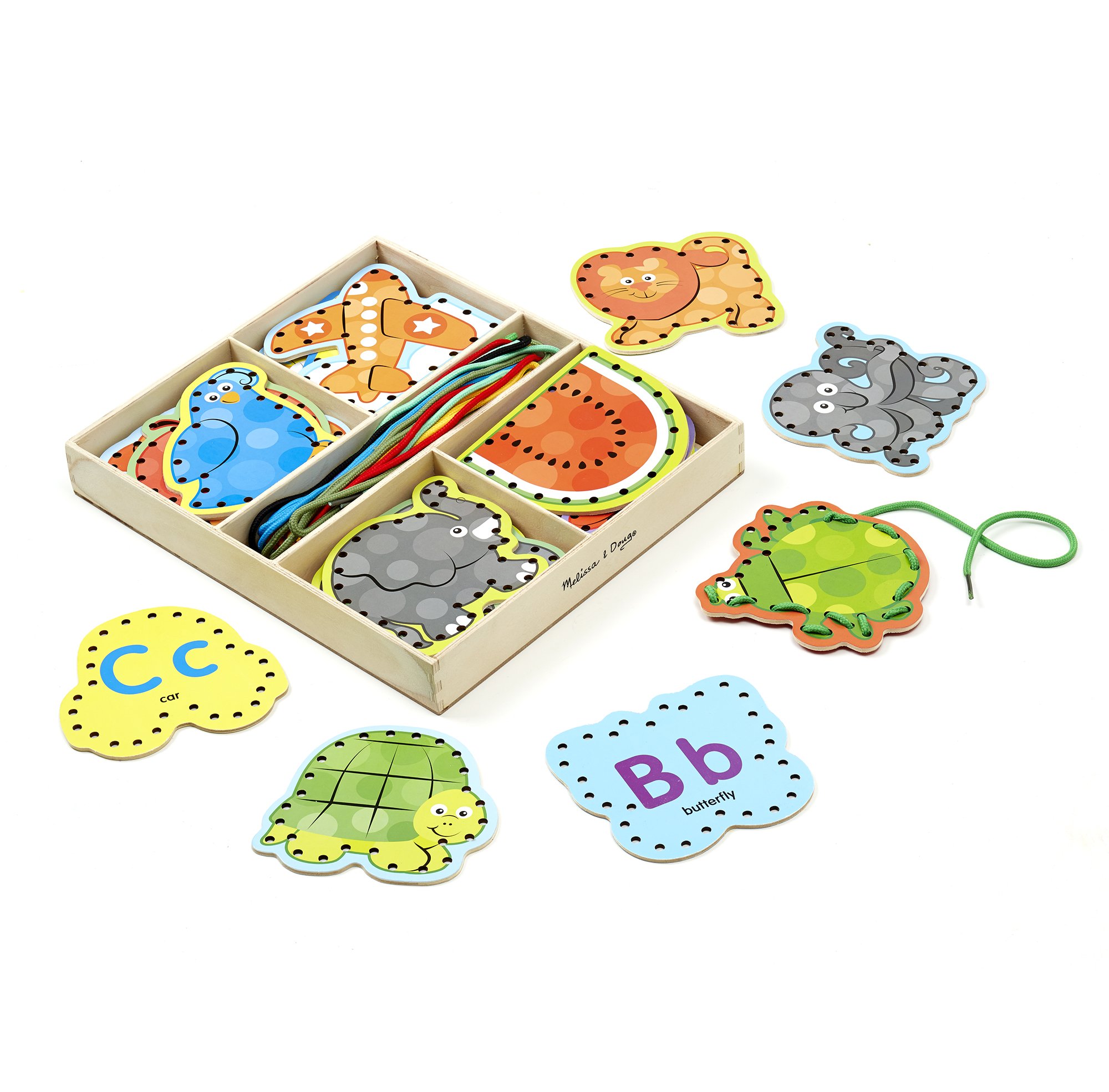 Learn And Play Alphabet Wooden Lacing Cards With Double Sided Panels EBay