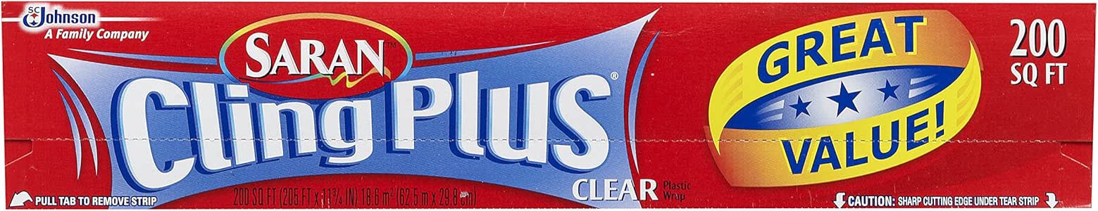 Amazon.com: Saran Cling Plus Plastic Wrap, 200 Sq Ft: Health & Personal ...