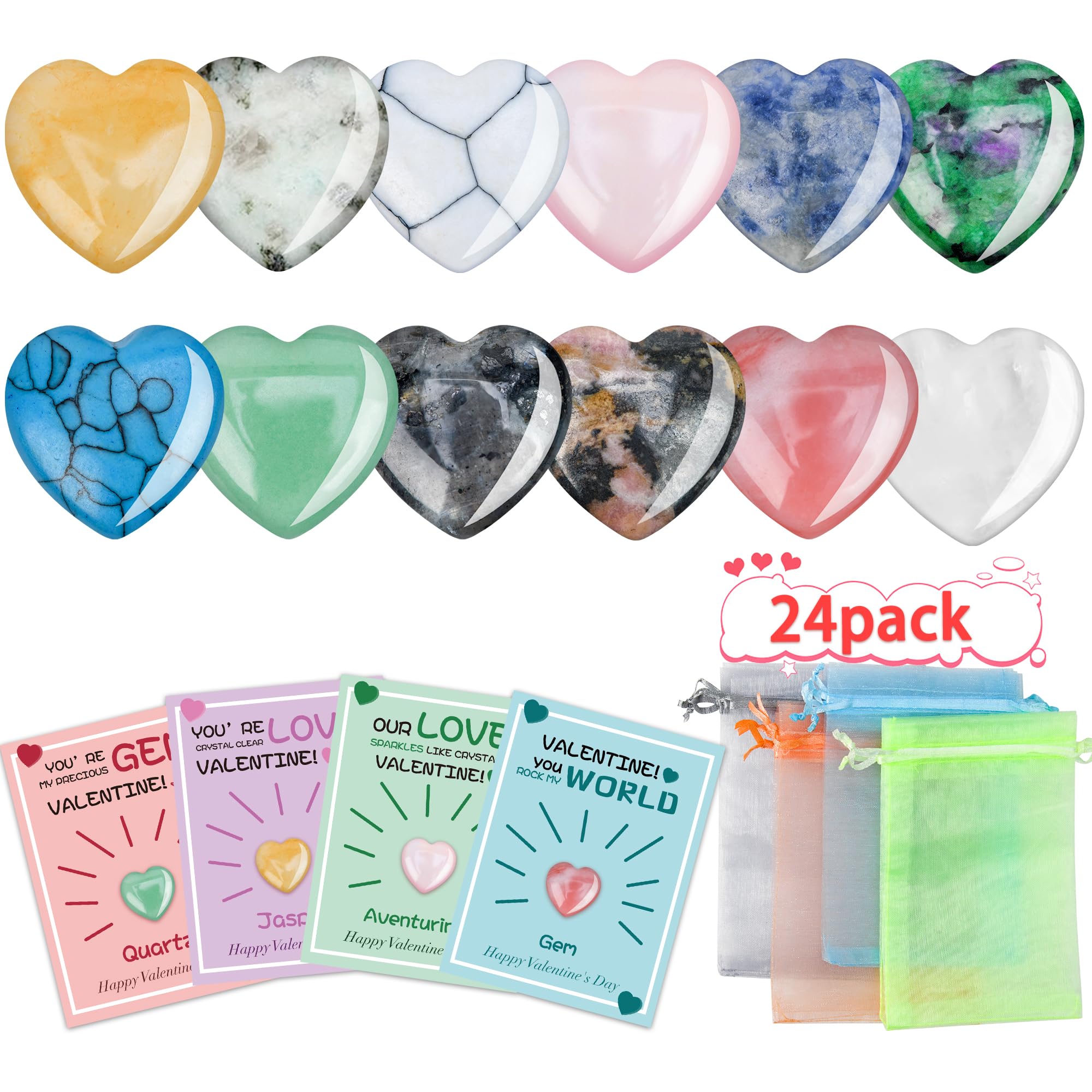 Valentines Day Gifts for Kids School - 24 Pack Valentine Cards with ...