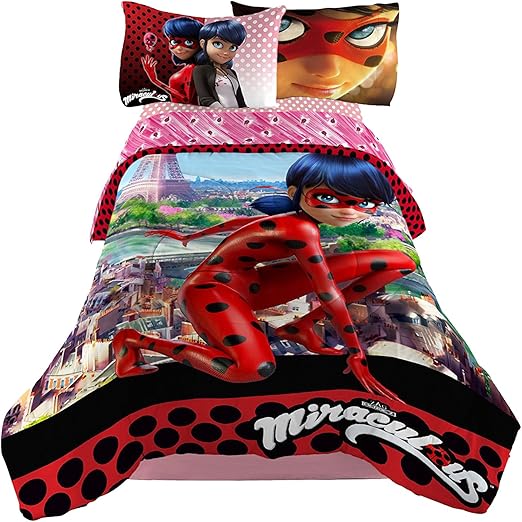 5pc Miraculous Ladybug Full Bedding Set Be Miraculous Comforter and ...