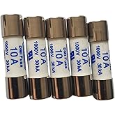 2pcs 10A 30kA 1000V Fast Acting 10A Multimeter Fuse Brass, Nickel ...