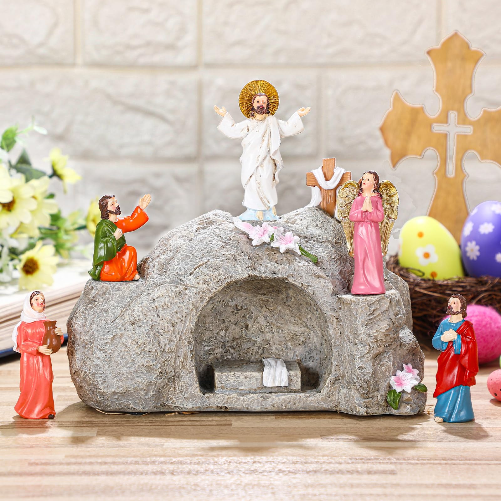 Wesiti 6 Pcs Easter Resurrection Scene Set He is Risen Easter Decor ...