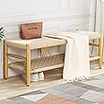 Amazon.com: DKLGG Entryway Storage Bench with Mesh Shelf, Indoor ...