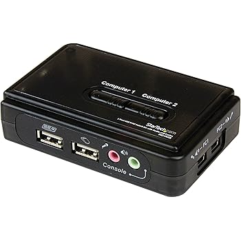 Amazon.com: StarTech.com 2 Port Black USB KVM Switch Kit with Audio and Cables: Electronics