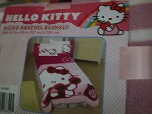 Amazon.com: Hello Kitty Twin Comforter Micro Raschel Blanket : Home ...
