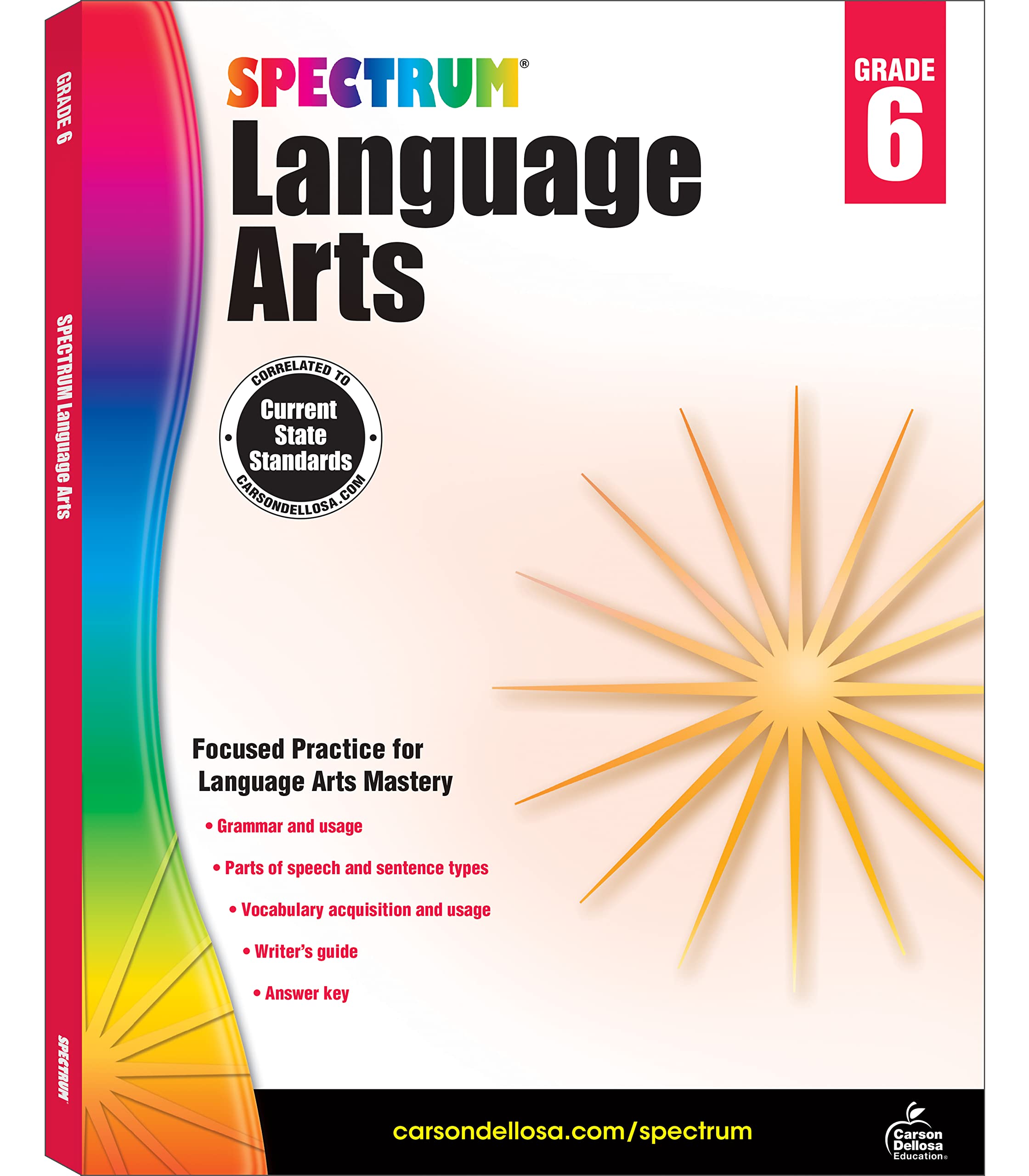 Spectrum 6th Grade Language Arts Workbook Grammar Vocabulary 
