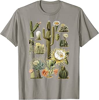 Amazon.com: Cactus Succulent Plant Retro Vintage Cacti Botany Botanical T-Shirt: Clothing