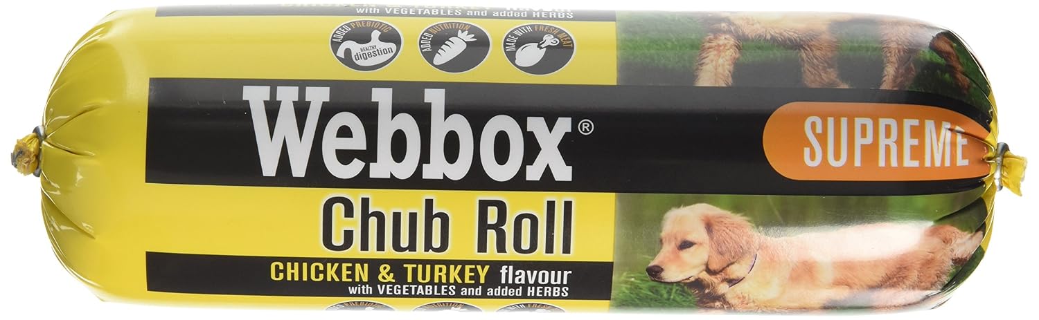Webbox Supreme Dog Food Chub Chicken and Turkey 800 g, Pack of 15 ...
