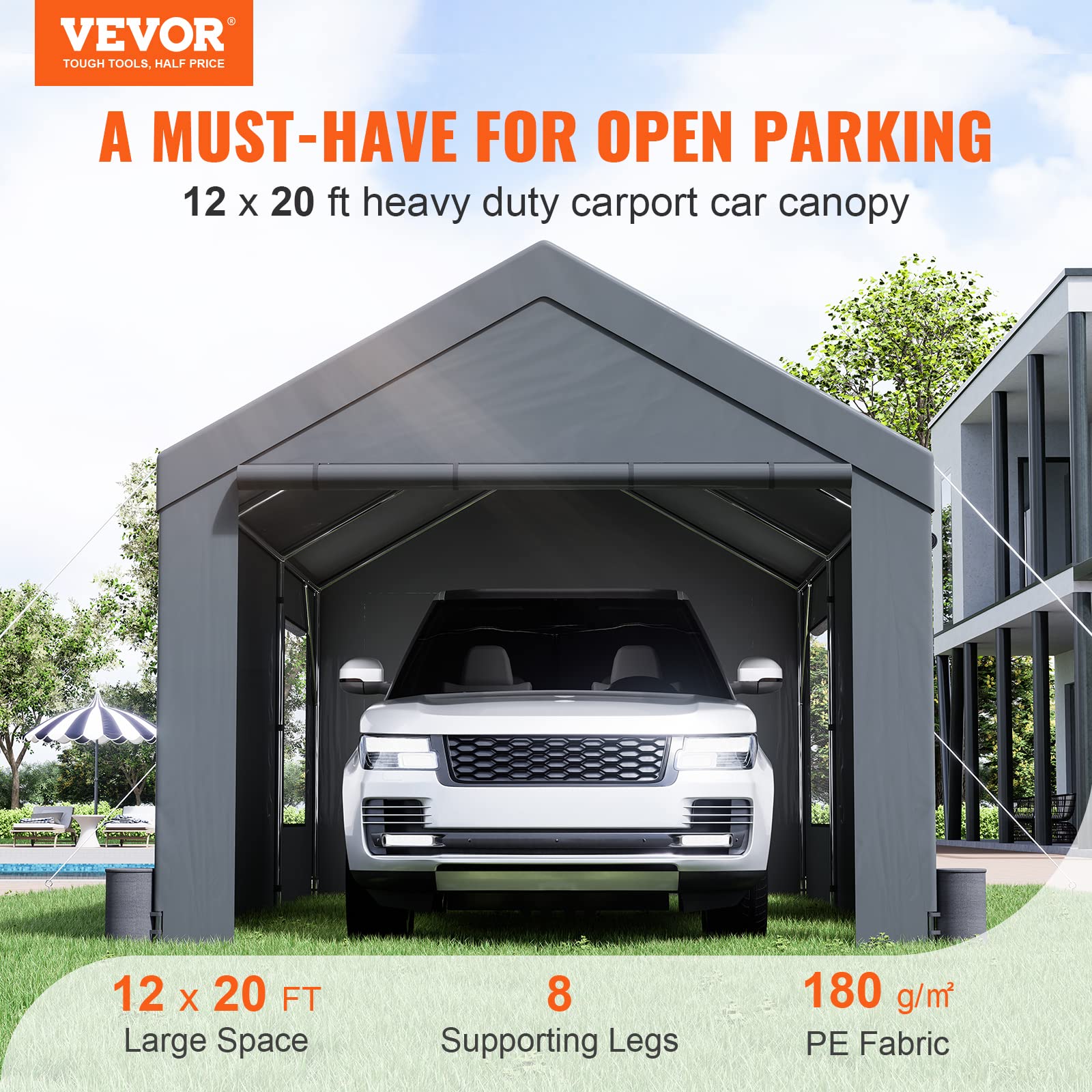 Mua Upgraded VEVOR 12'x20' Carport - Heavy Duty Portable Garage, Extra ...