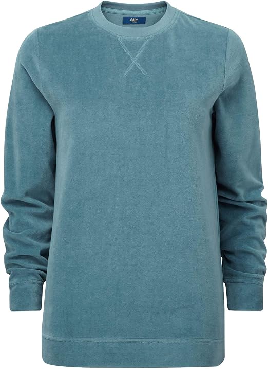 Cotton Traders Women's Casual Velour Long Sleeve Pull On Sweatshirt ...