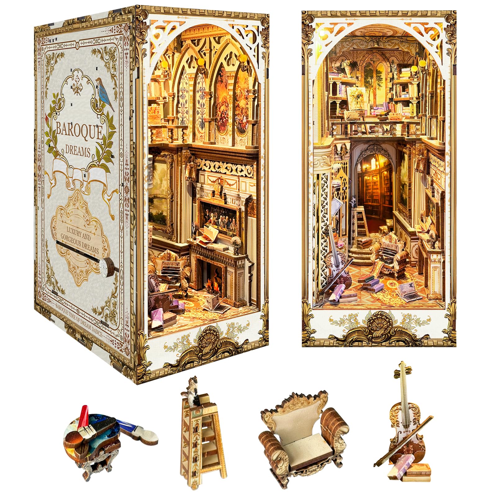 ITEFDTUTNE Book Nook Kit for Adults, DIY Miniature Booknook Kit with ...