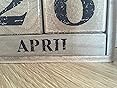 Rustic aged-look large wooden cube date & month calendar, with hanging ...