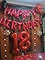 Amazon.com: Haimimall 18th Birthday Decorations for Girl , Red and ...