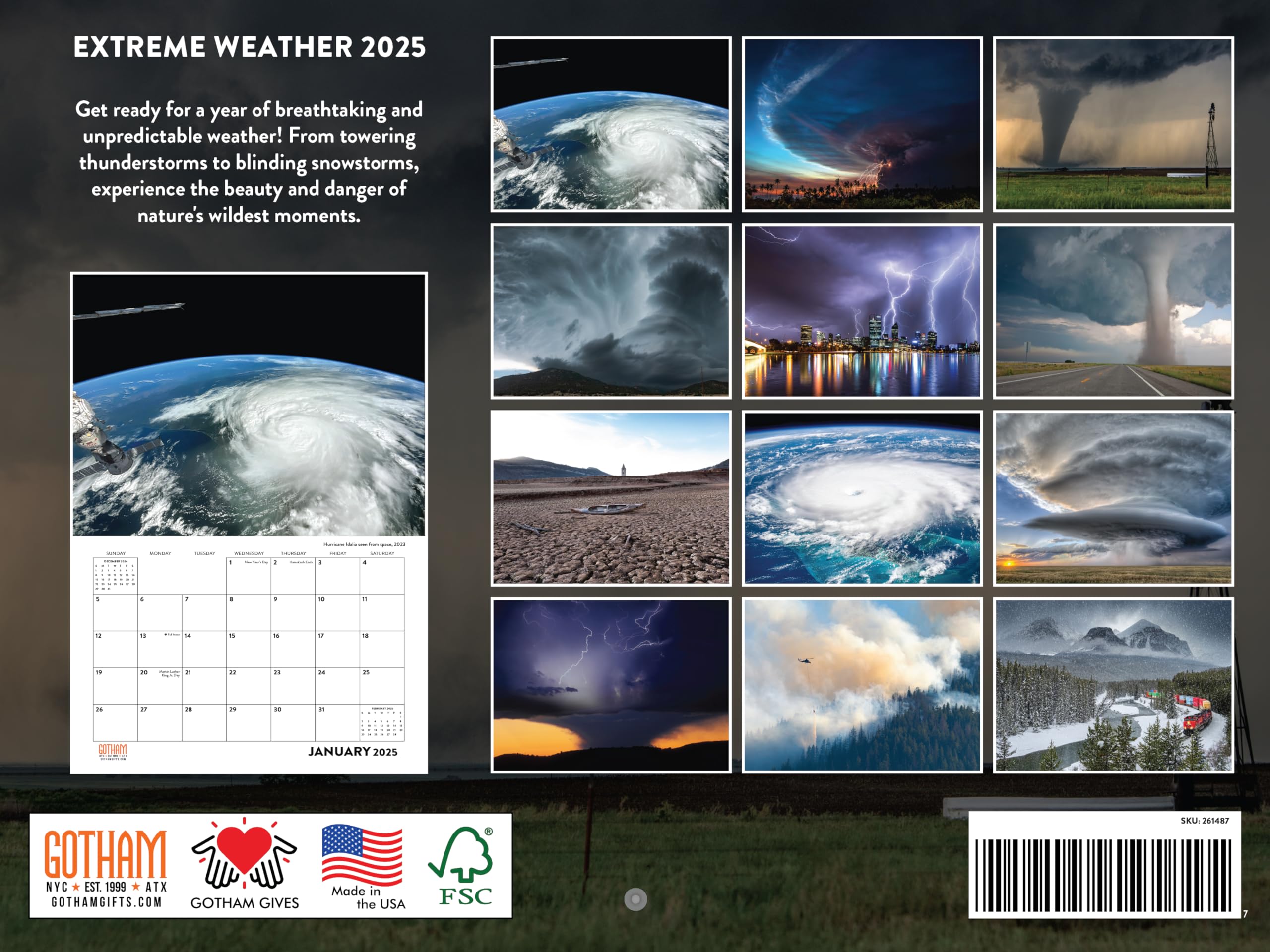 Mua Extreme Weather Calendar 2025 Tornado Storms Monthly Wall Calender ...