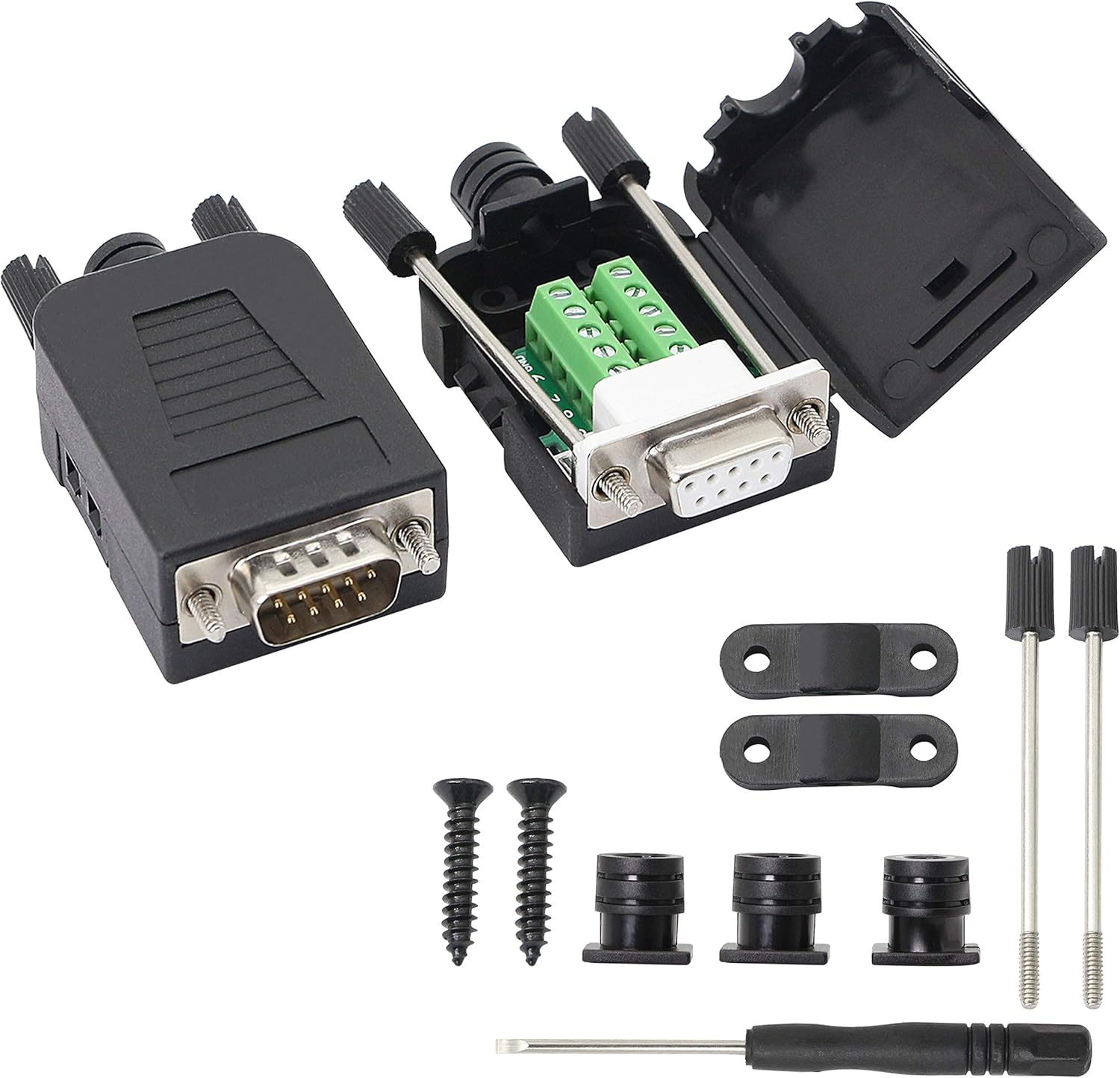 Honglei 9-pin Female Adapter DB9 Breakout Connector to Wiring Terminal ...