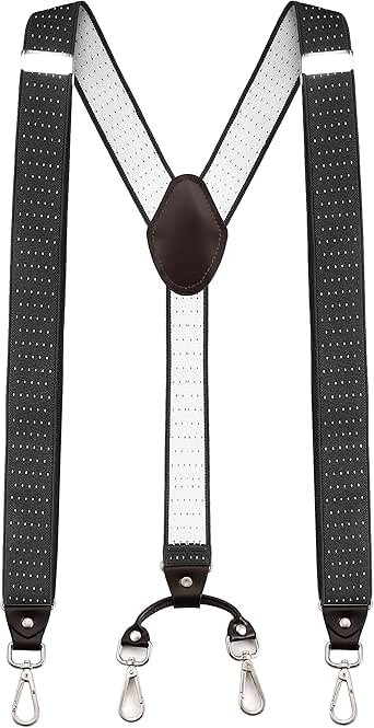 Calvertt Mens Suspenders with Snap Hooks on Belt Loops Heavy Duty Big ...
