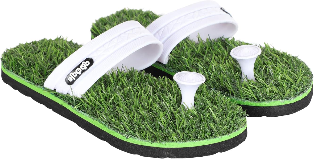Buy QOOQLE ROUND TOE WHITE KHDAU GRASS SLIPPERS FOR MEN (WHITE, 6) at ...