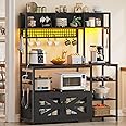 Amazon.com: Itaar 47.2 Inch Bakers Rack with Power Outlet, Microwave ...