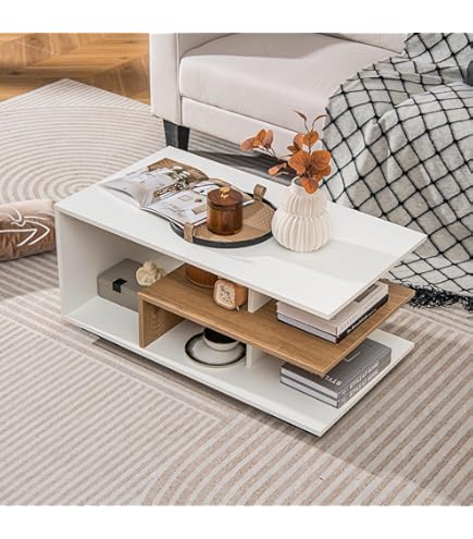 Modern Wood Finish Coffee Tables Modern Nesting Coffee Table Set Of 2 ...