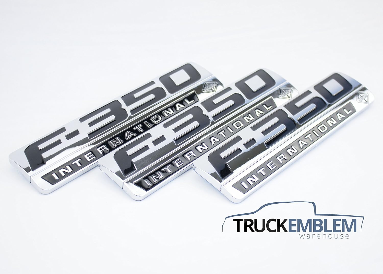 Amazon.com: 3 NEW CUSTOM CHROME F350 POWERSTROKE FORD INTERNATIONAL ...