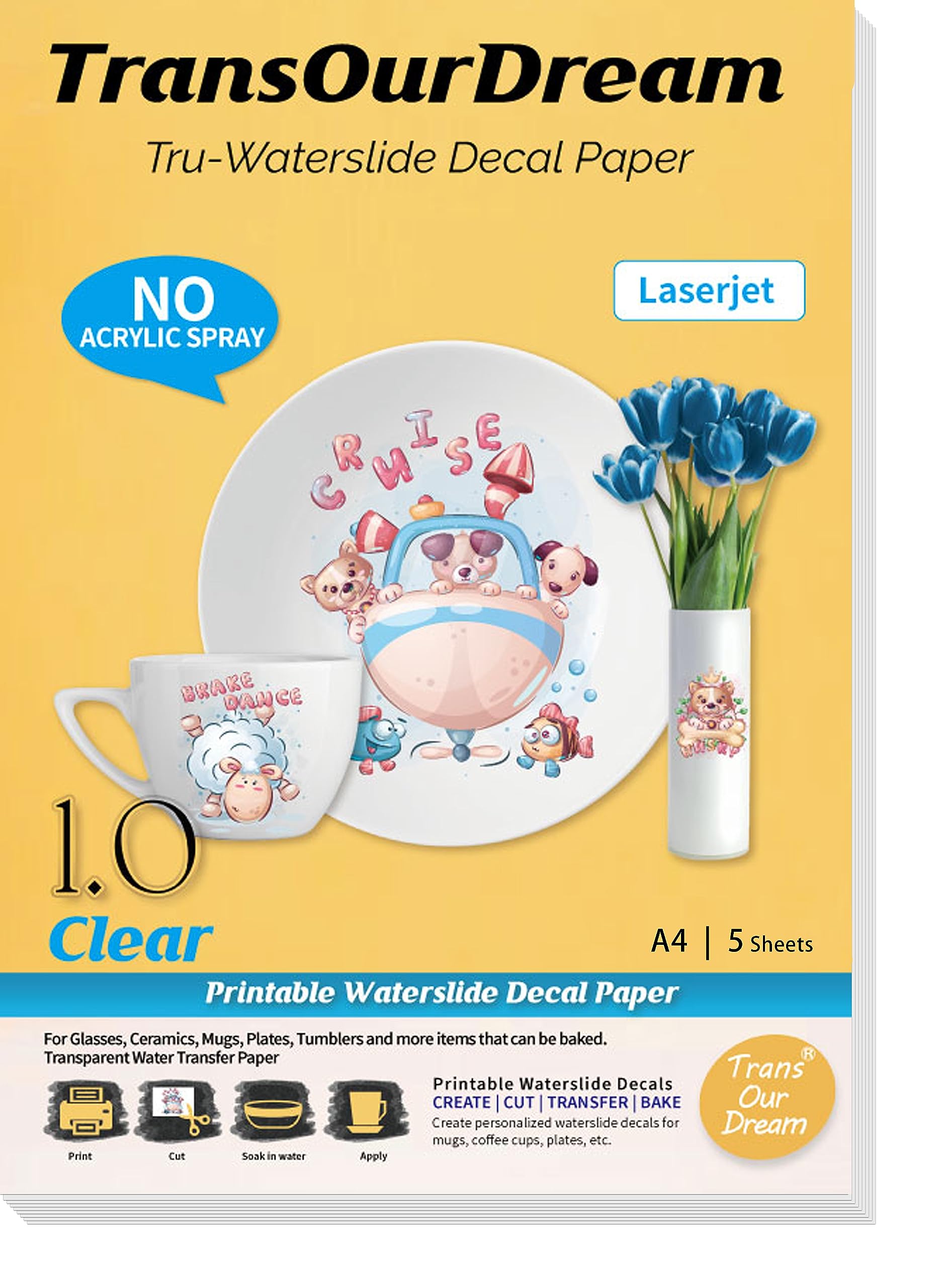 Water Slide Decal Paper Water Slide Transfer Paper - Inkjet Printable ...