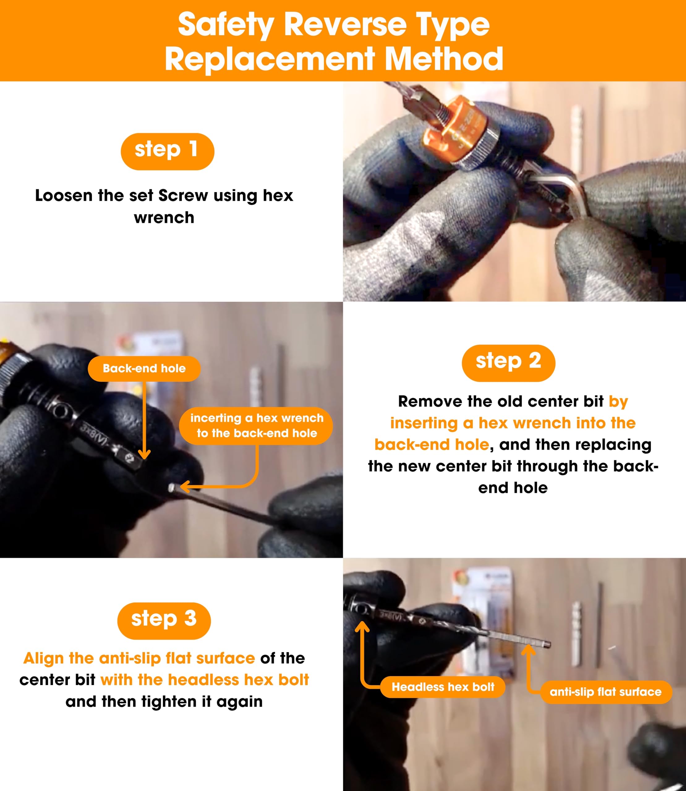 Mua Adjustable Countersink Drill Bit – No-Wrench Depth Stop, 3-Level ...