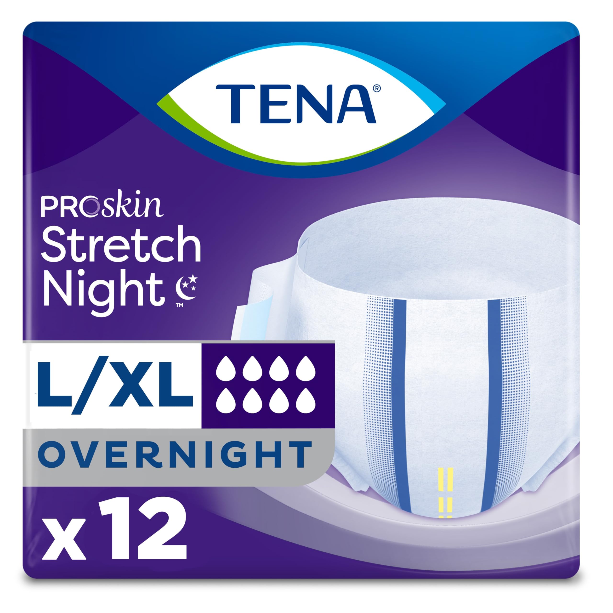 TENA ProSkin Overnight Stretch Brief, Incontinence Adult Protection ...