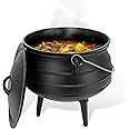 Amazon.com: Potted Pans Cauldron Pot - 10 Quart Pre Seasoned Witches Cast Iron Cauldron for ...