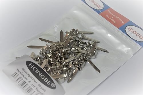 Hongbe 60 Split Pins Paper Fasteners 25Mm Silver Colour: Amazon.co.uk ...