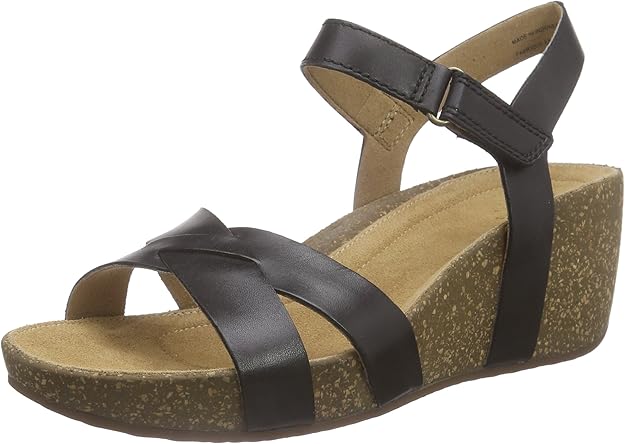 Clarks Temira Compass, Women's Wedge Heels Sandals, Black (black ...