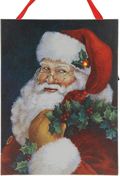 Amazon.com: Classic Santa Light-Up Canvas Wall Art: Posters & Prints