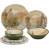 Amazon.com | UPware 12-Piece Melamine Dinnerware Set, Includes Dinner ...