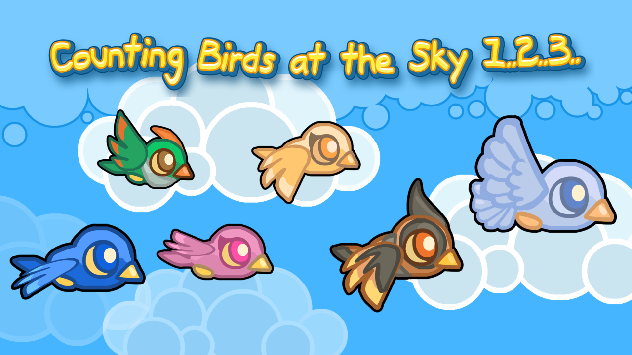 Counting Birds at the Sky 123 Learning Numbers for infant toddlers to ...